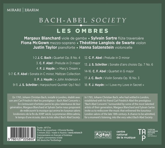 Les Ombres Margaux, Blanchard Sylvain - Bach-Abel Society (CD), Blanchard Sylvain | Muziek | bol