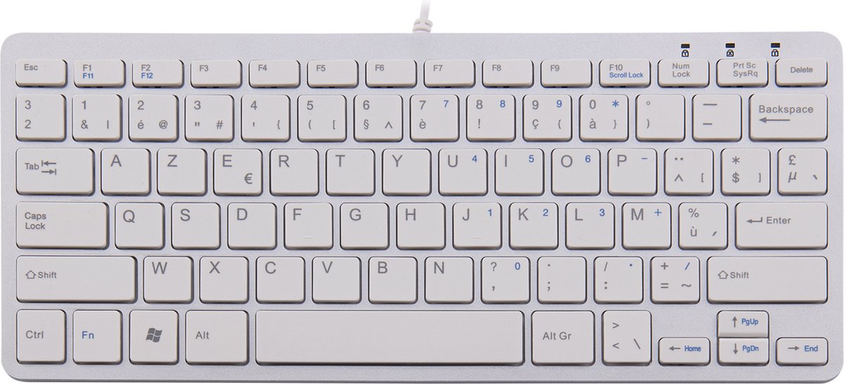 R-Go Compact ergonomisch toetsenbord, plat design, mini toetsenbord ...