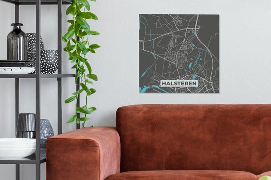 Peinture sur toile City Map - Halsteren - Carte - Carte - 50x50 cm ...