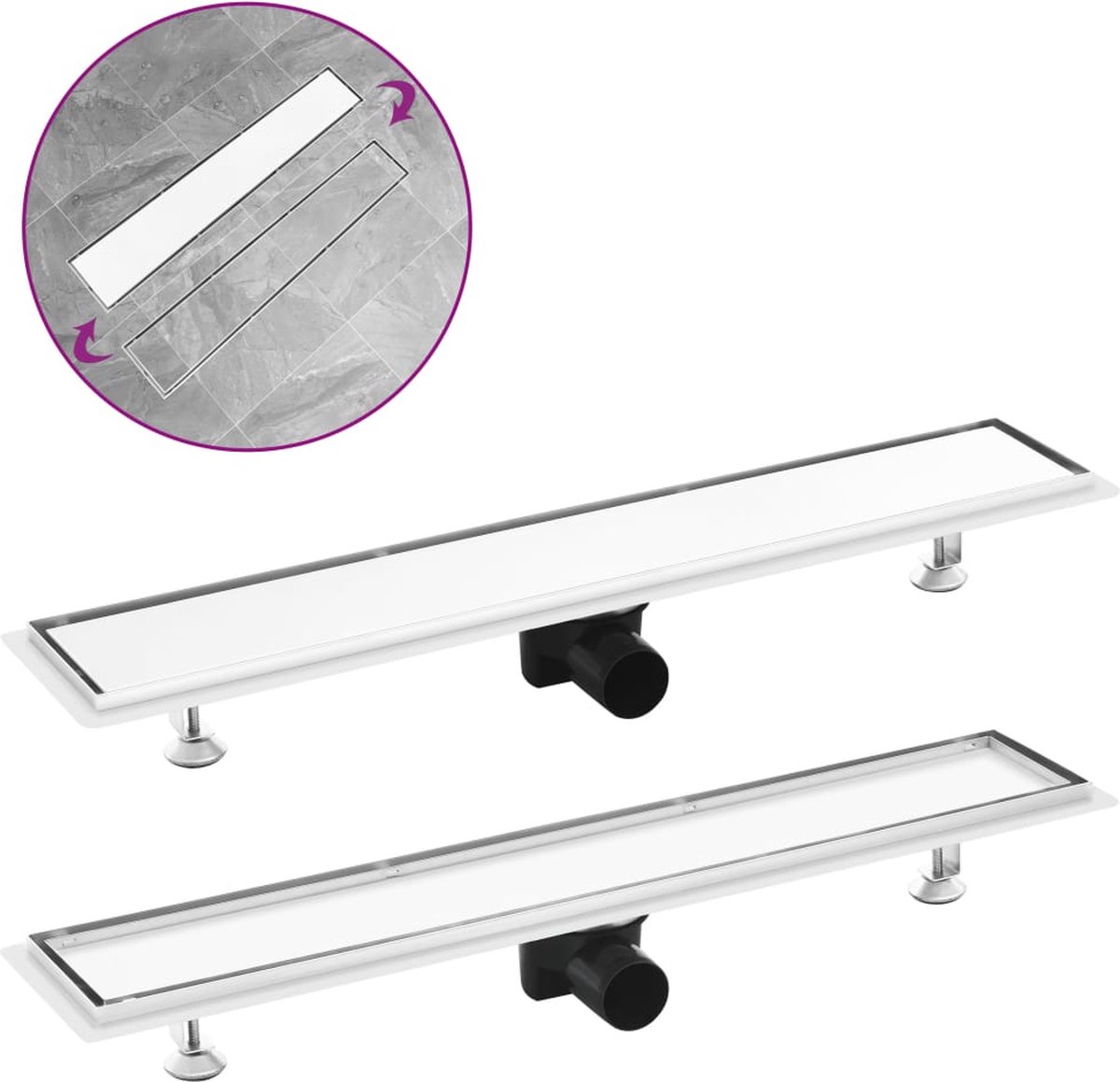 vidaXL Doucheafvoer met 2-in-1 deksel 73x14 cm roestvrij staal | bol.com