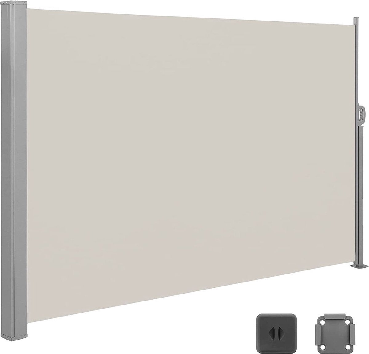 Windscherm Uittrekbaar - Zonnescherm - Zijluifel - Tuinscherm - Beige ...