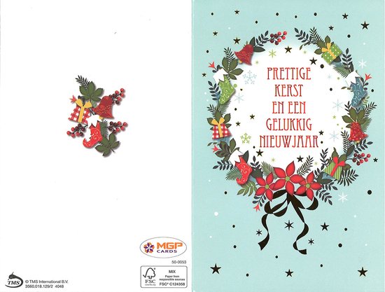 MGPcards - 20 Luxe dubbele Kaarten - Foliedruk - Witte envelop - Kerst ...