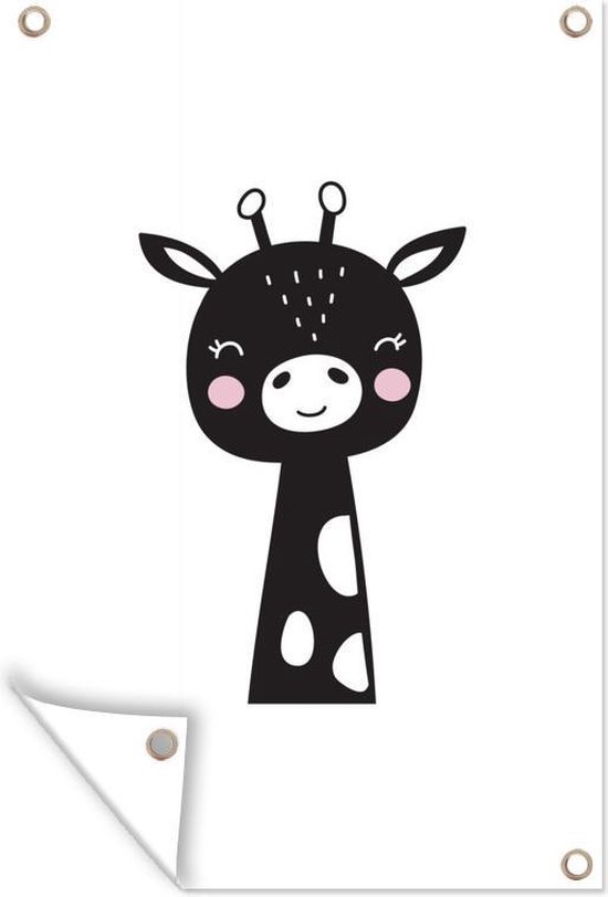 Illustration girafe sur fond blanc affiche de jardin toile en vrac ...