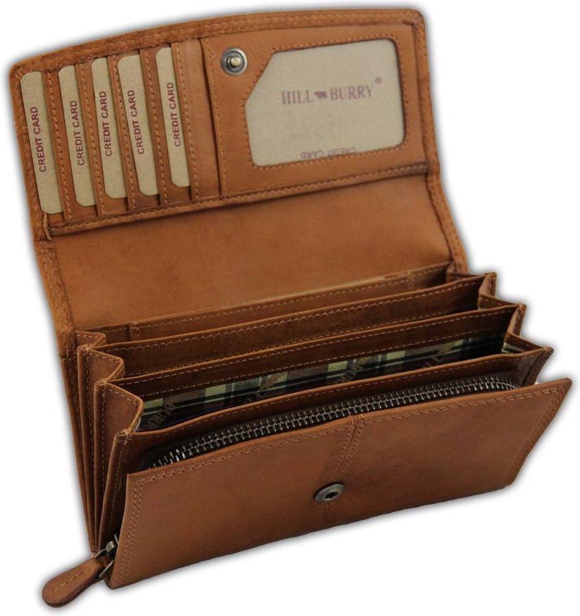 Hillburry VL777032 Dames Overslag Portemonnee - Leer - Bruin | bol.com