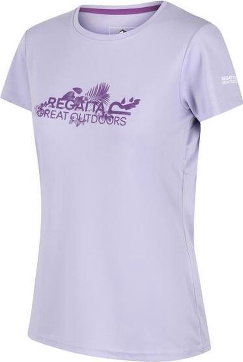Regatta Fingal V Vochtdoorvoerend T-Shirt Met Grafische Opdruk Voor Dames Lila | bol.com