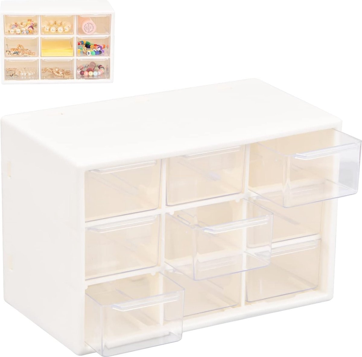 9 laden opbergbox sorteerbox 18 x 12 x 10 cm kunststof voor kleine ...