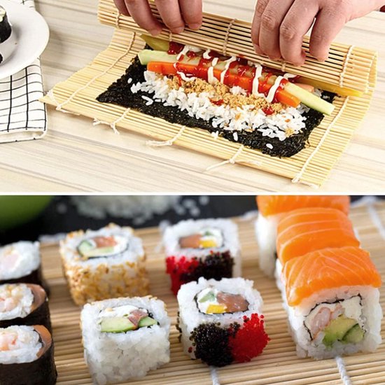 Set Met Gereedschap voor Het Maken van Sushi Beginner Bamboe Rolling ...