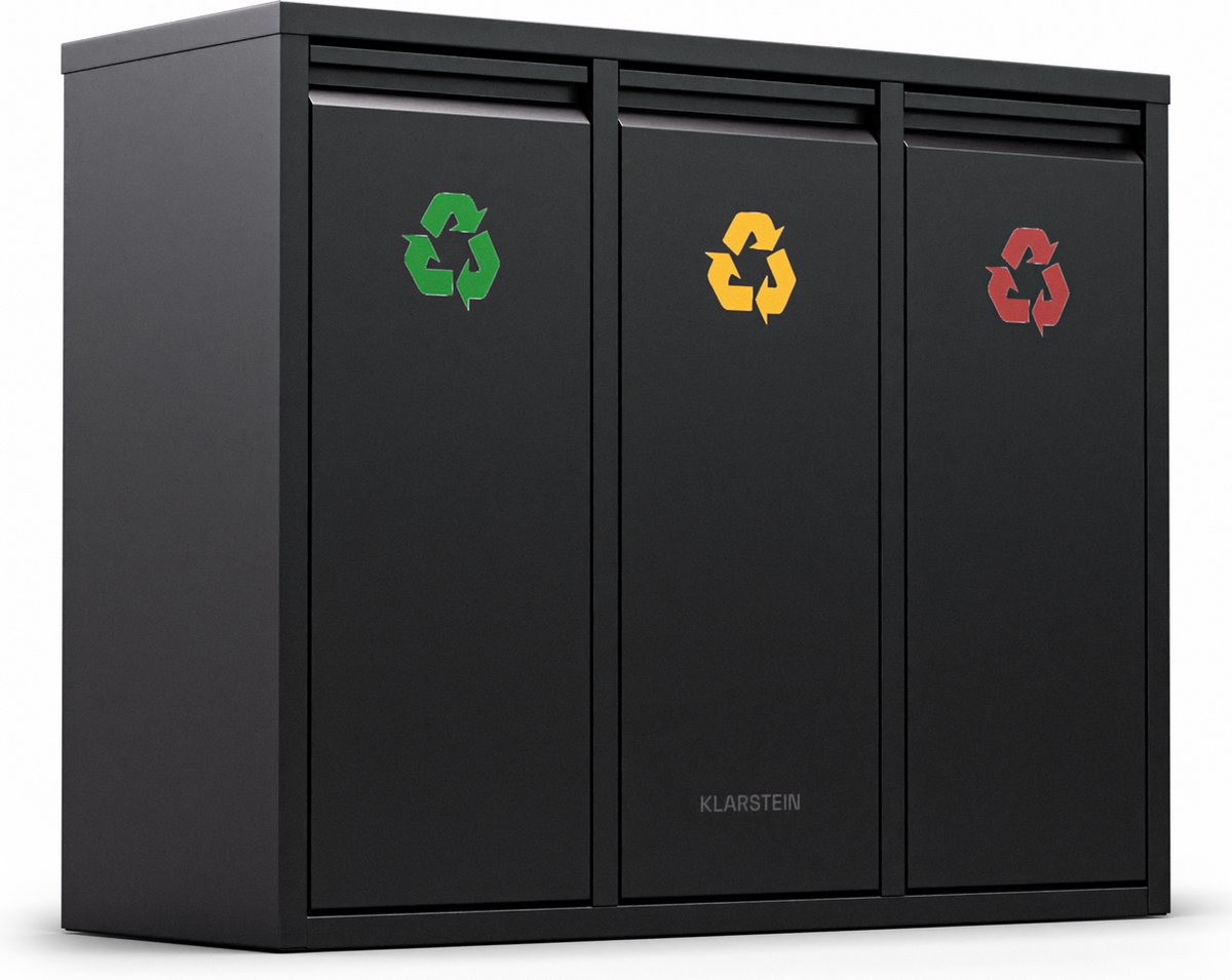 Ordnungshüter 3 afvalbakken 45 liter 3 recyclingbakken muurinstallatie | bol.com