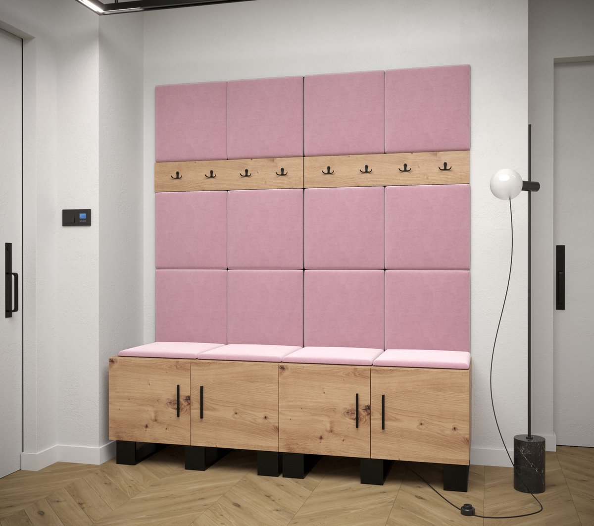 Garderobekast Ganggarderobe Compacte garderobe Vestibule Wandkast Plank ...