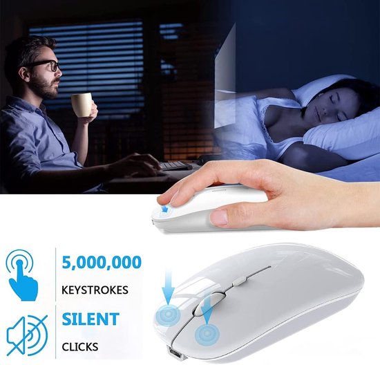 Draadloze Muis - Bluetooth Muis - Computermuis - Draadloos met Stille ...