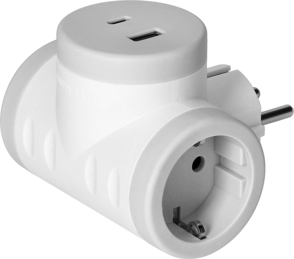 Stopcontact Splitter met USB A en USB-C - Verdeelstekker Horizontaal ...