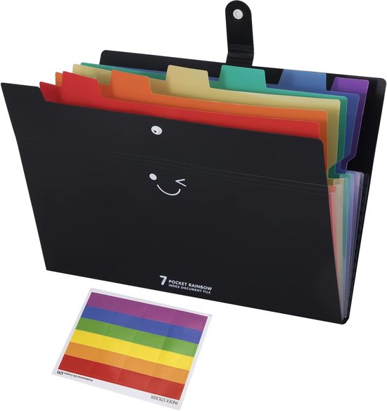 Waaiermap documentenmap A4 Accordion documenten organizer 7 vakken ...