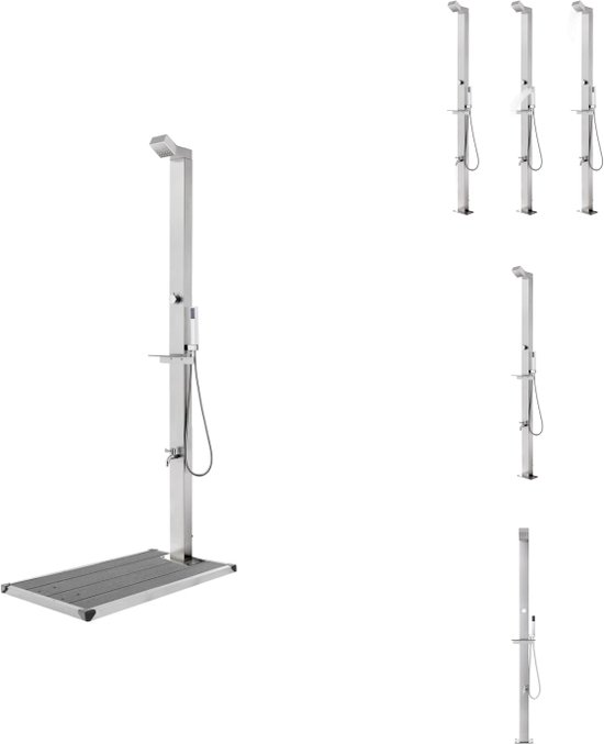 vidaXL Buitendouche - RVS - 225 cm - Grijs - HKC - 25 sproeiers ...