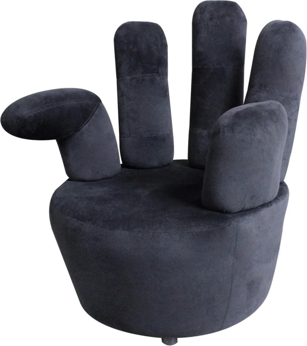 vidaXL Fluweel Stoel - Handvorm - Zwart - 73.5 x 73.5 x 95 cm ...