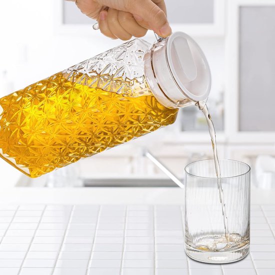 Pack of 2 Acrylic Jugs, 1.1 L Clear Plastic Jug with Removable Cover ...