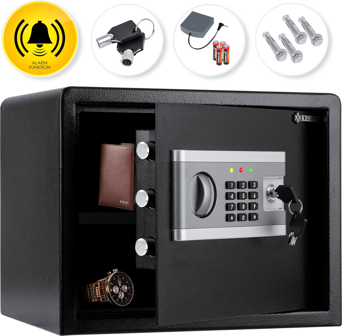 KESSER® Elektronische Kluis met cijferslot 35 x 25 x 25 cm - Digitale ...