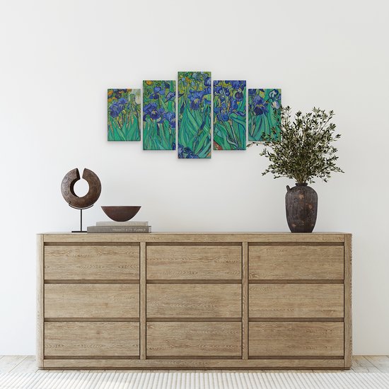 Artaza Canvas Schilderij Vijfluik Irissen - Vincent van Gogh - 100x50 - Foto Op Canvas... | bol