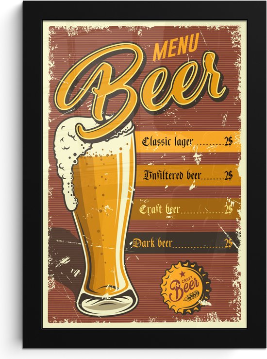Fotolijst inclusief poster 20x30 cm - Bier wandbord - Foto in lijst ...