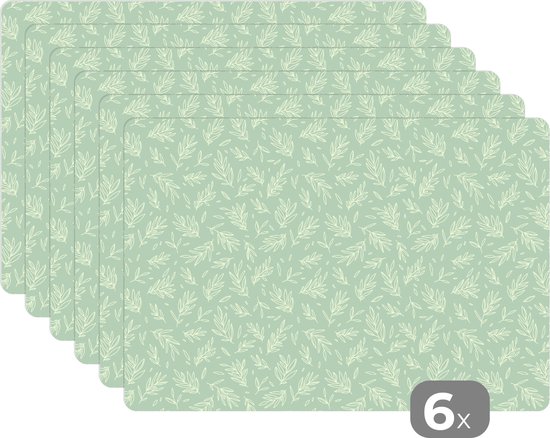 Placemat kinderen 45x30 cm - Groene blaadjes - Grote placemats ...