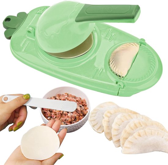 Snel & Gemakkelijk: 2-in-1 Dumpling Maker - Handmatige Deegpers voor Perfecte Dumplings | bol