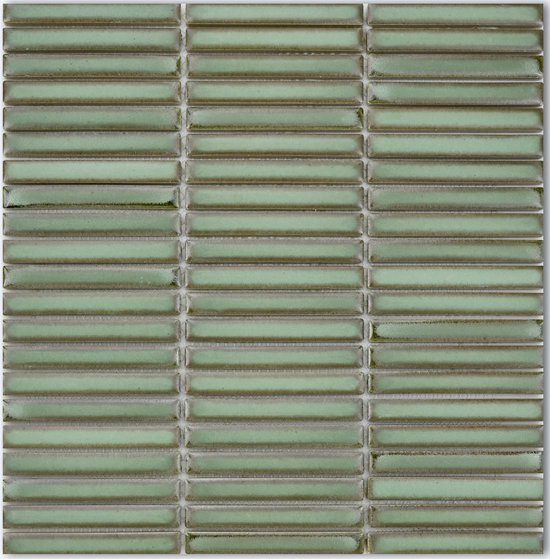 Porselein steenstrip mozaïektegel - Ocean green-Leno-Deco | bol