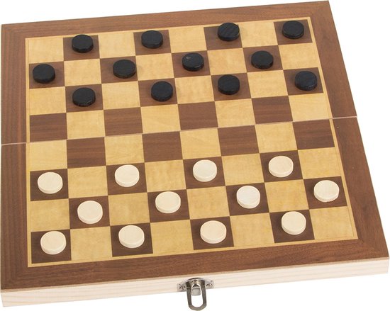 Schaakspel - dammen - backgammon - groot in hout - 3in1 | Games | bol