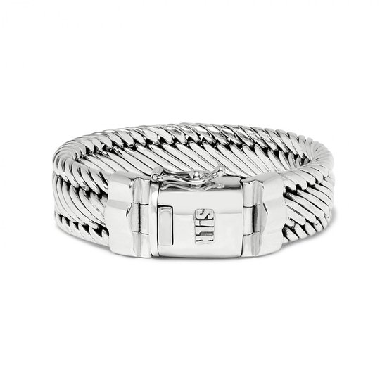 SILK Jewellery - Zilveren Armband - Weave - 735.18 - Maat 18,0 | bol.com