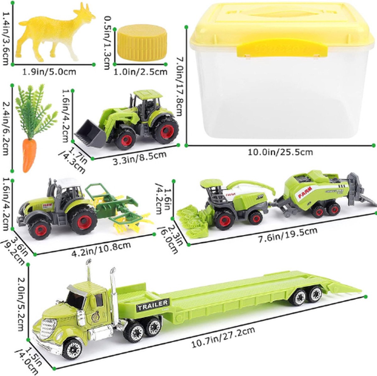 Ensemble de Jouets tracteurs - Tracteurs - Tracteurs avec remorques - Véhicules Jouets... | bol.com
