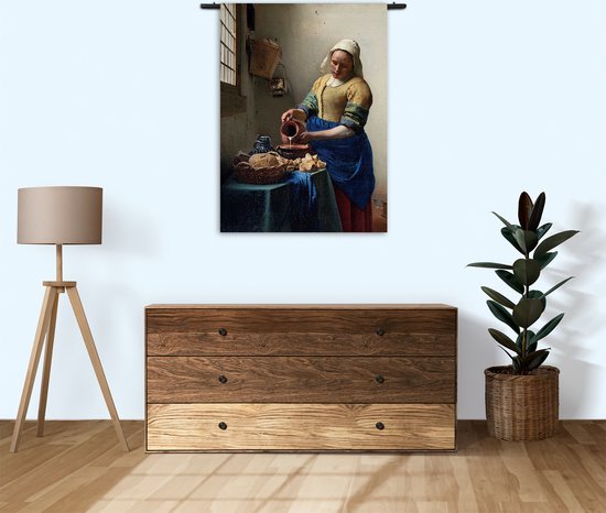 Velours Wandkleed Johannes Vermeer Het Melkmeisje 1660 Rechthoek Verticaal XXL (250 X... | bol