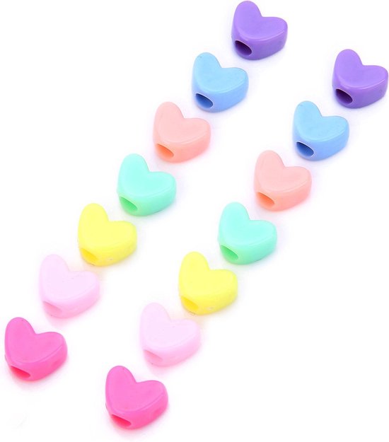 Finnacle - Kralen-100 stuks-Kraaltjes-Hartjes-Hartvormige-Kunststof ...