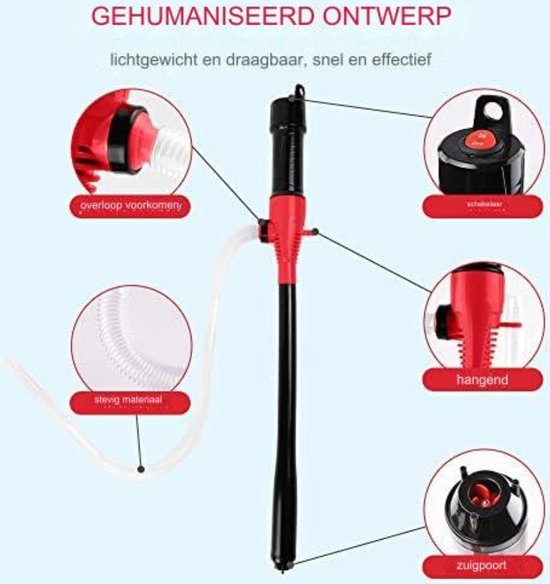 Handwaterpomp - Elektrische Waterpomp - Rood - Werkt op Batterijen ...