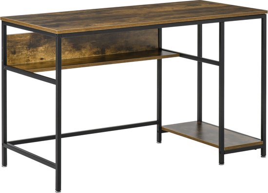 HOMdotCOM Computertafel hoekbureau kantoor pc-tafel beukenhout ...