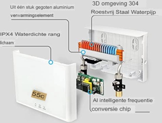 Bolture Doorstroomverwarmer - Doorstromer Douche - Doorstroomboiler ...