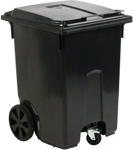 Afvalcontainer 370 liter grijs - op 3 wielen - Kliko 370L - Rolcontainer restafval | bol