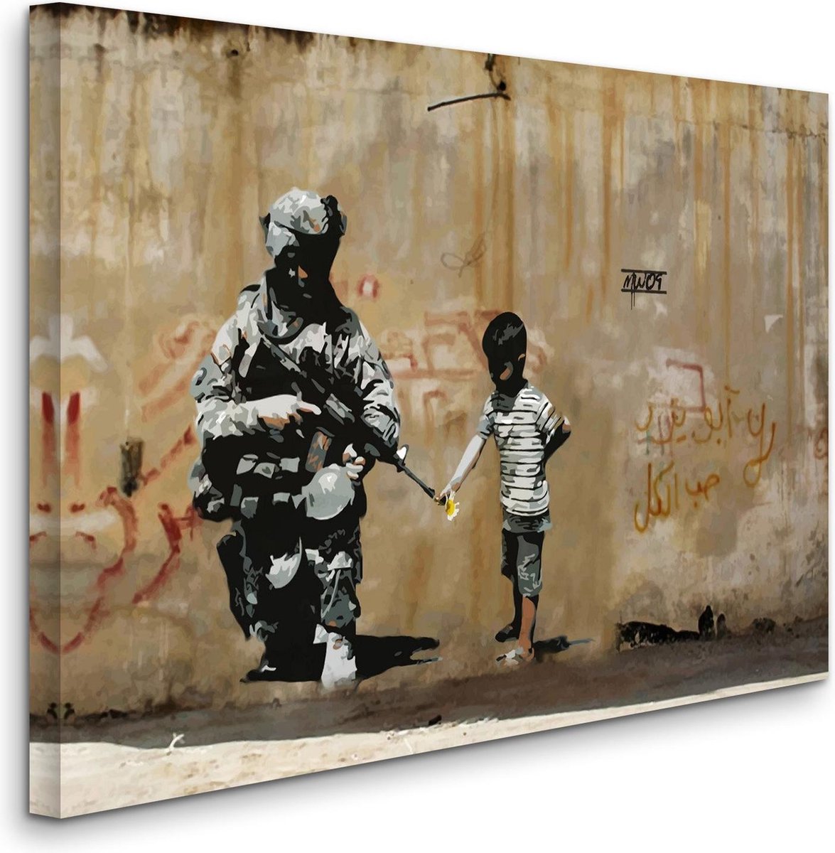BANKSY Soldier Flower Gun Boy Canvas Print | bol.com