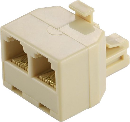 RJ11 Dual Ports Desktop telefoon verlengkabel Extender Connector ...