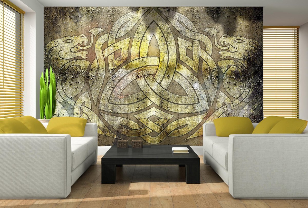 Fotobehang - Vlies Behang - Luxe Goud en Wit Patroon - 312 x 219 cm ...