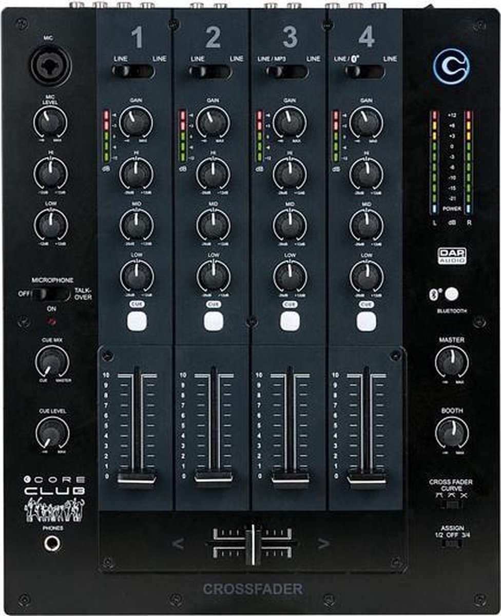 CORE Club 4 kanaals DJ mixer bluetooth | bol.com