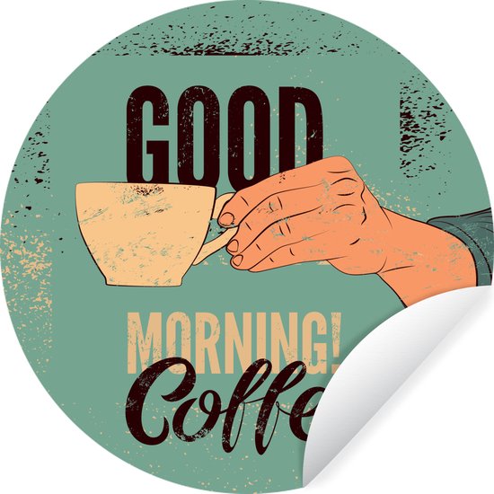 WallCircle - Muurstickers - Behangcirkel - Koffie - Spreuken - Retro ...