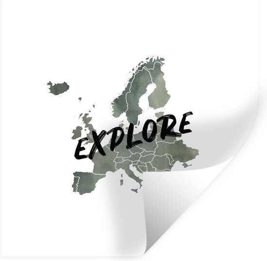 Muurstickers - Sticker Folie - Kaarten - Europa - Waterverf - Letters ...