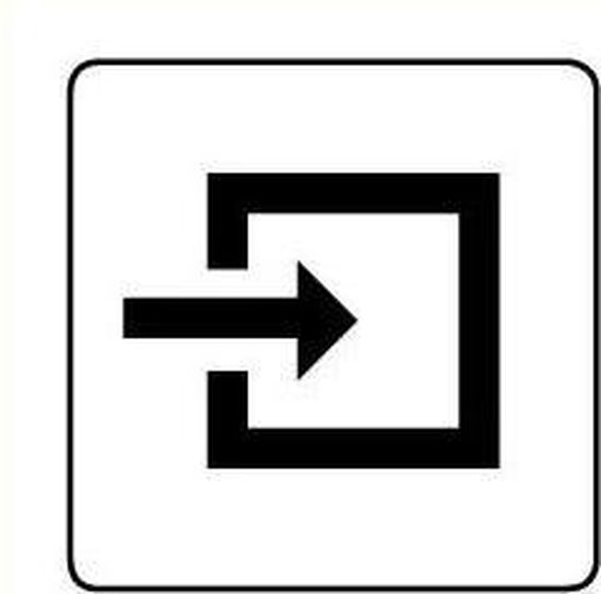 Ingang hier bord, geborsteld aluminium 100 x 100 mm | bol