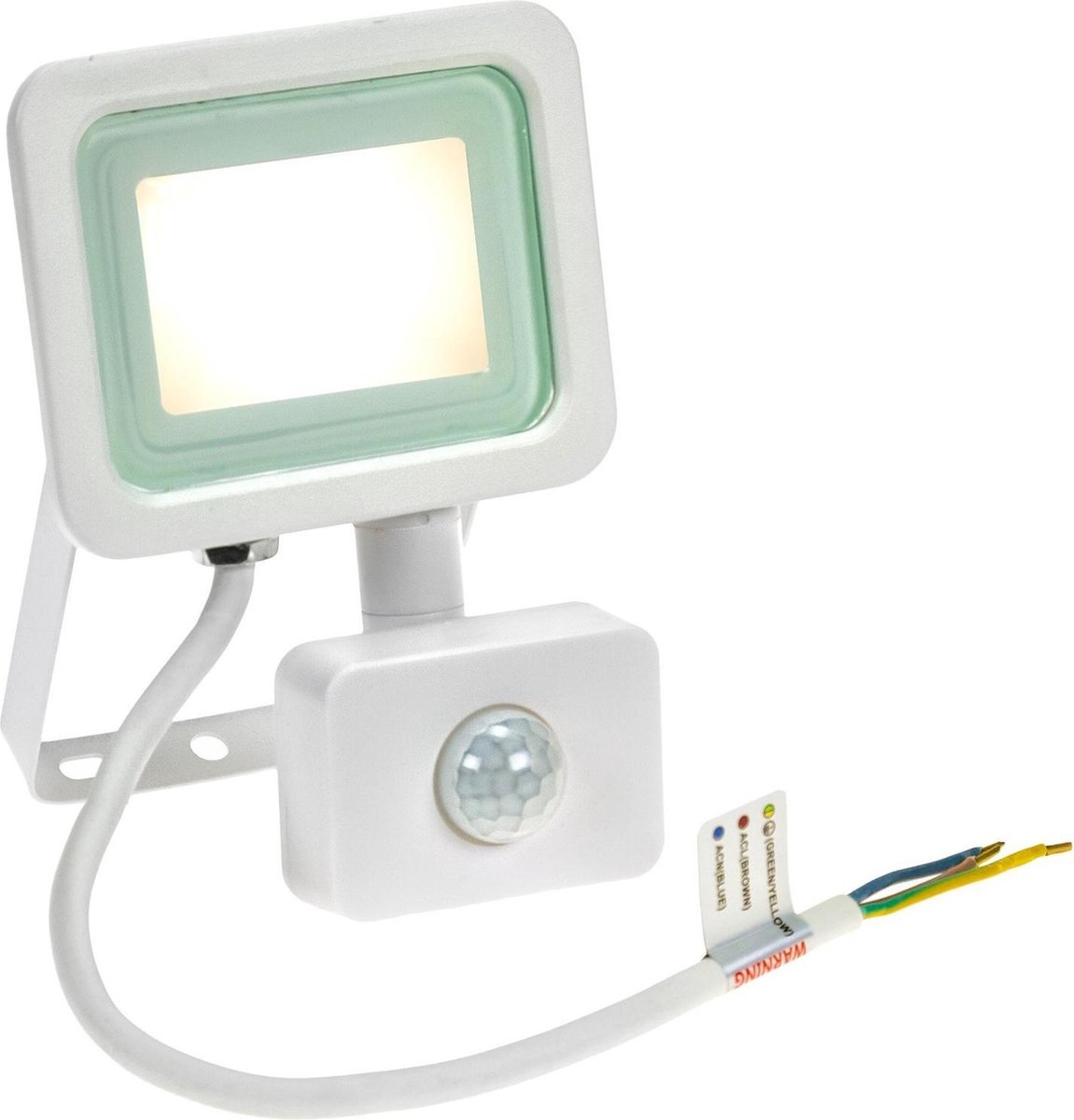LED schijnwerper met sensor Wit - 10W IP44 - 6000K - daglicht wit - 3 ...