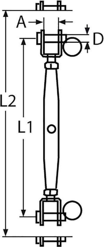 Spanschroef wantspanner met gaffels - RVS - M8 | bol