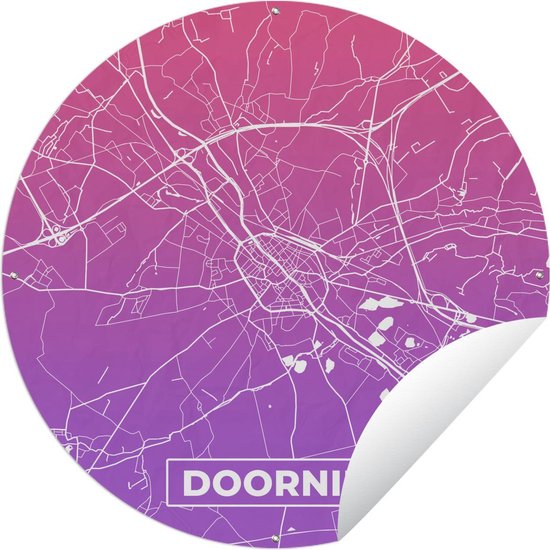 Garden Circle City Map - Tournai - België - Violet - 120x120 cm ...