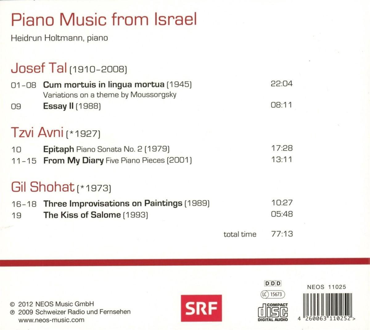 Heidrun Holtmann - Piano Music From Israel (CD), Heidrun Holtmann | CD ...
