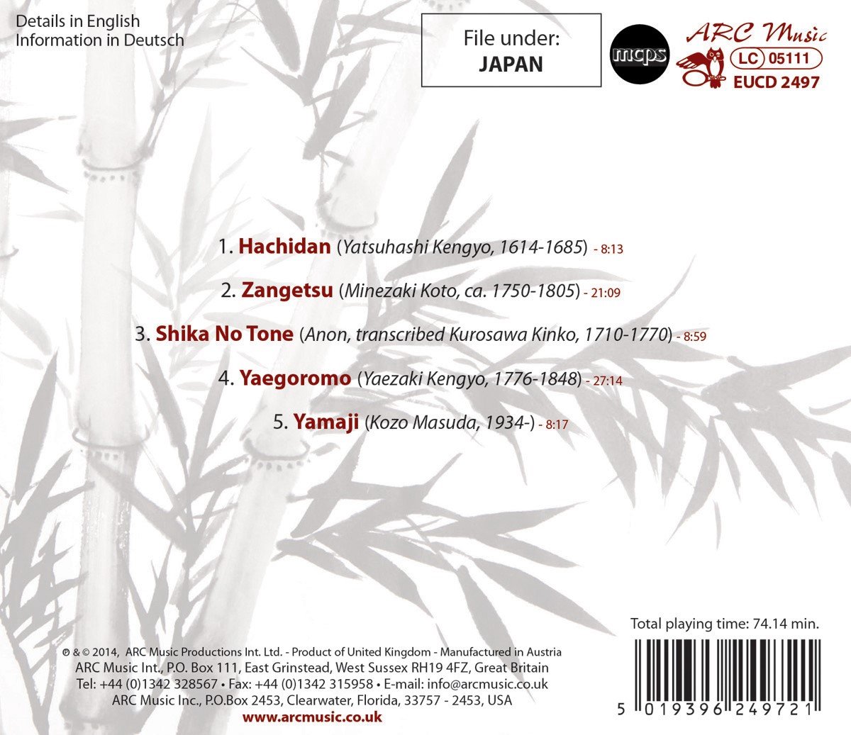 Yamato Ensemble - The Art Of The Japanese Bamboo Flute And Koto (CD ...