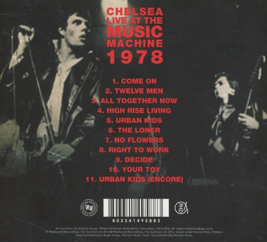 Chelsea - Live At The Music Machine 78 (CD), Chelsea | CD (album ...