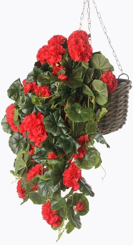 Rode geranium kunstplant hangplant 70 cm - Kunstplanten/nepplanten ...