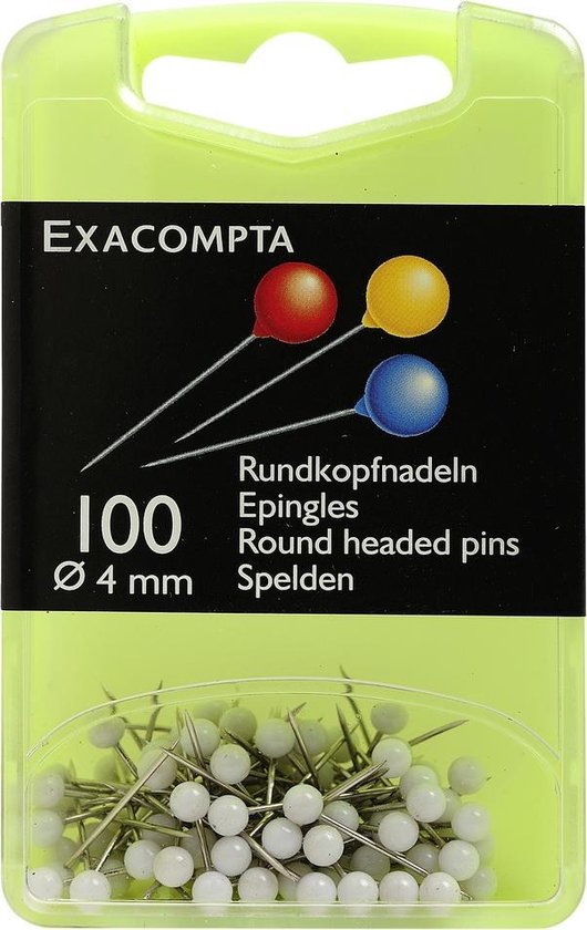 4x Doos met 100 bolvormige prikbordspelden - punthoogte 15mm - 4mm ...