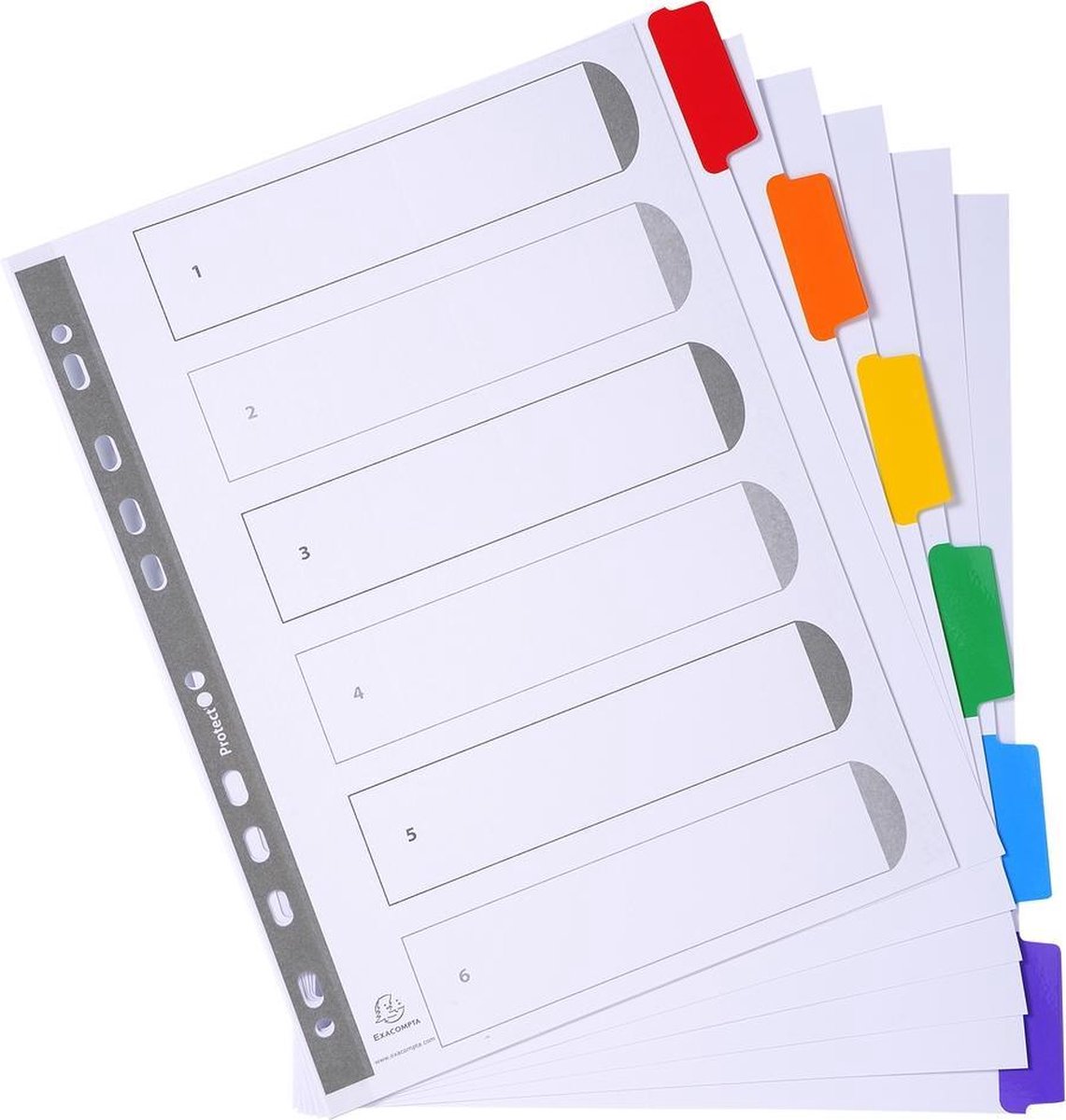 20x Tabbladen karton 160g - geplastificeerde gekleurde tabs + index - 6 ...